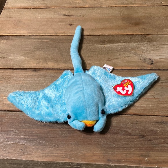Ty | Toys | Ty Beanie Babies Baby Sunray The Blue Stingray Rare Vintage ...